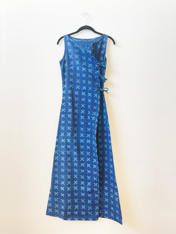 Happy French Gang Fantine Dress - Indigo Cross | Garmentory