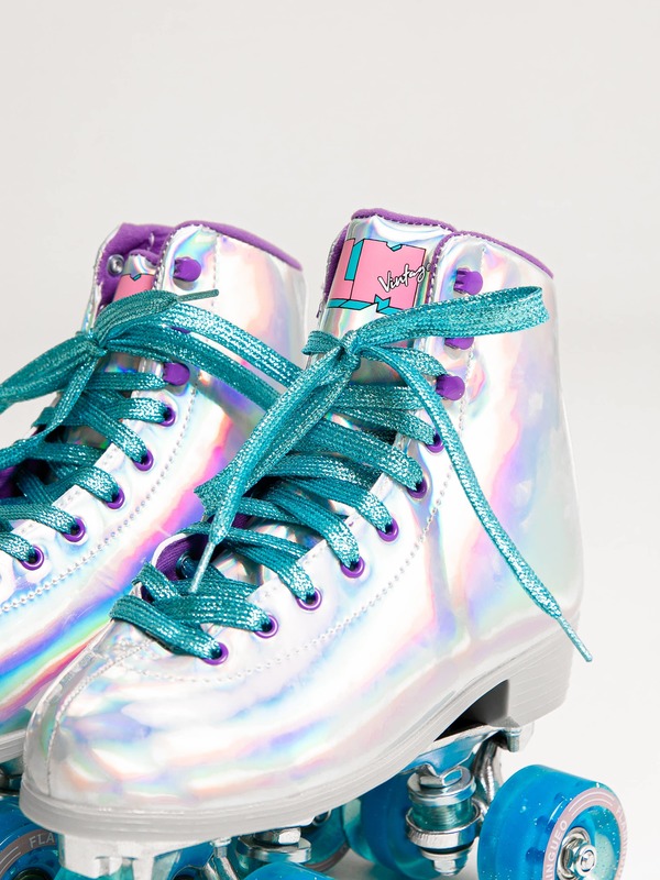 Flamingueo Womens Girls Holographic Heavy Duty 4 Wheel Skates - purple ...