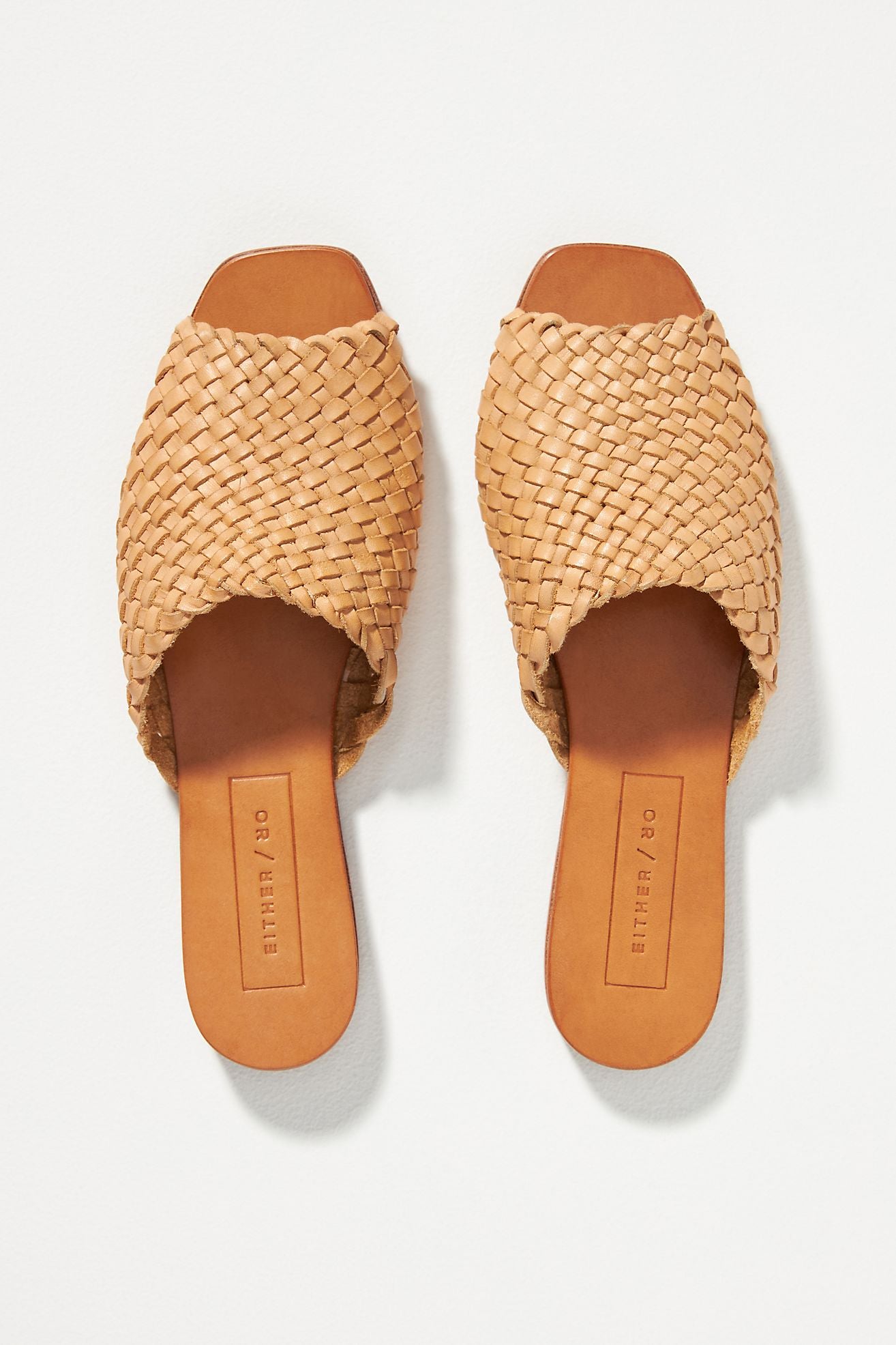 Either Or Woven Slide Mule Sandals - Natural | Garmentory