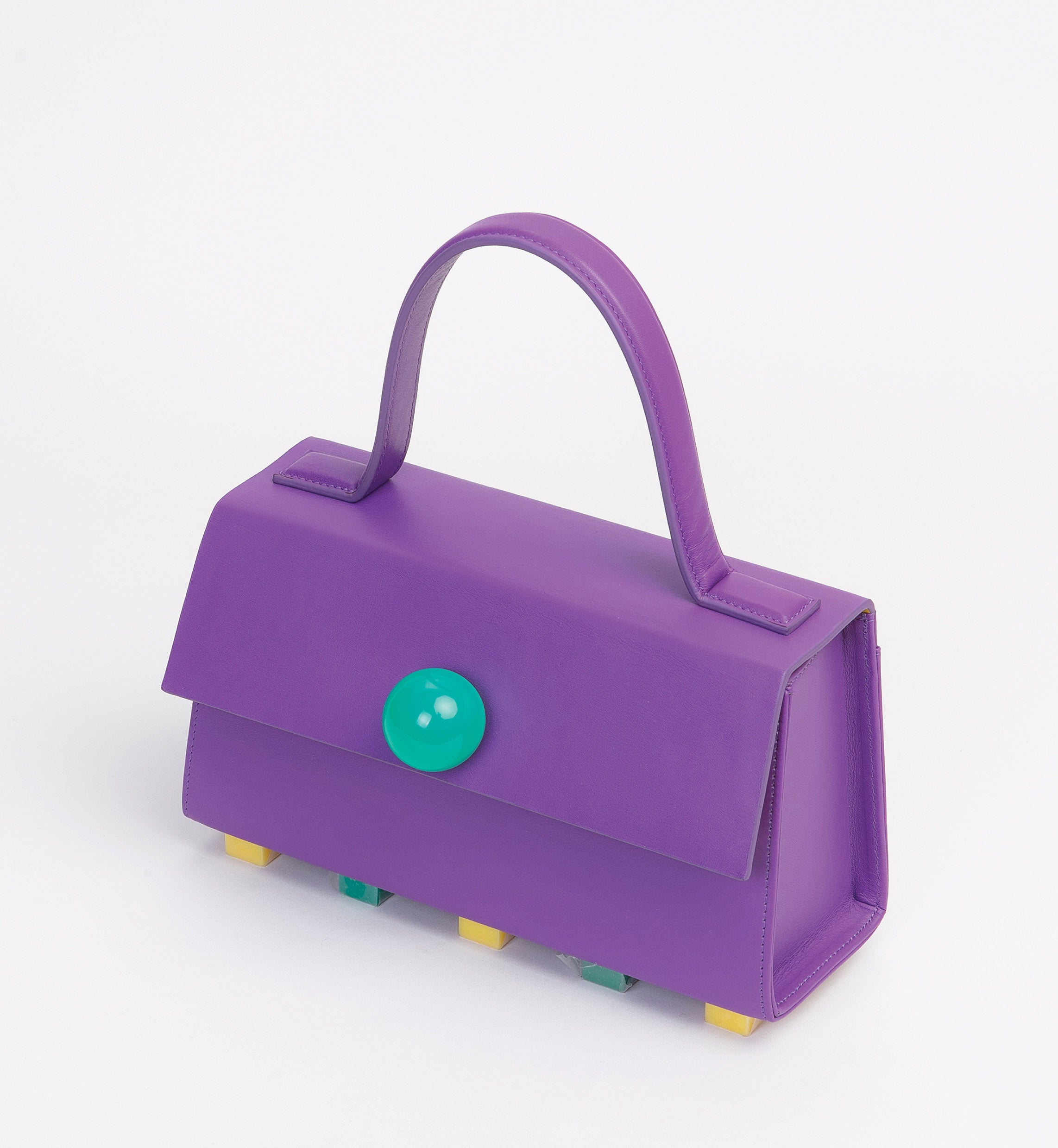MATTER MATTERS Mini Trapezoid Satchel Bag with Strap - Purple | Garmentory