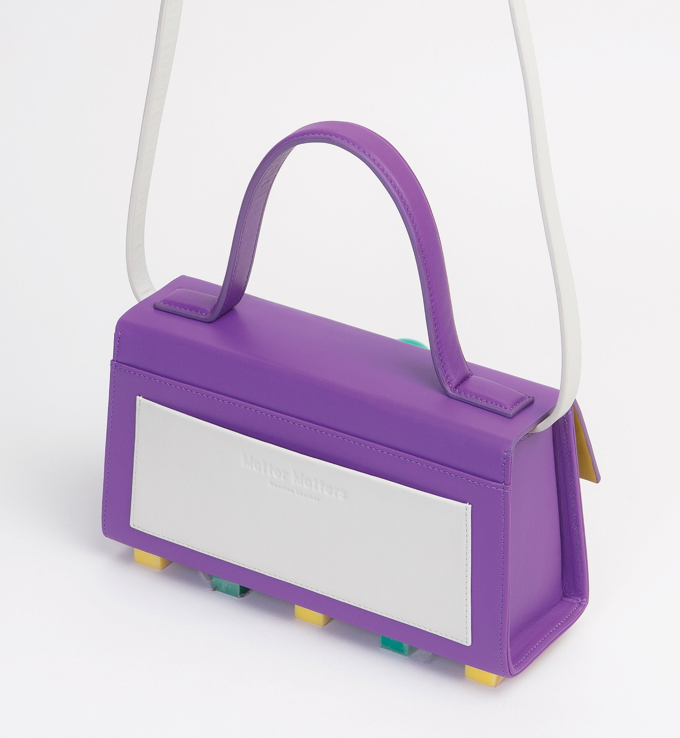 MATTER MATTERS Mini Trapezoid Satchel Bag with Strap - Purple | Garmentory