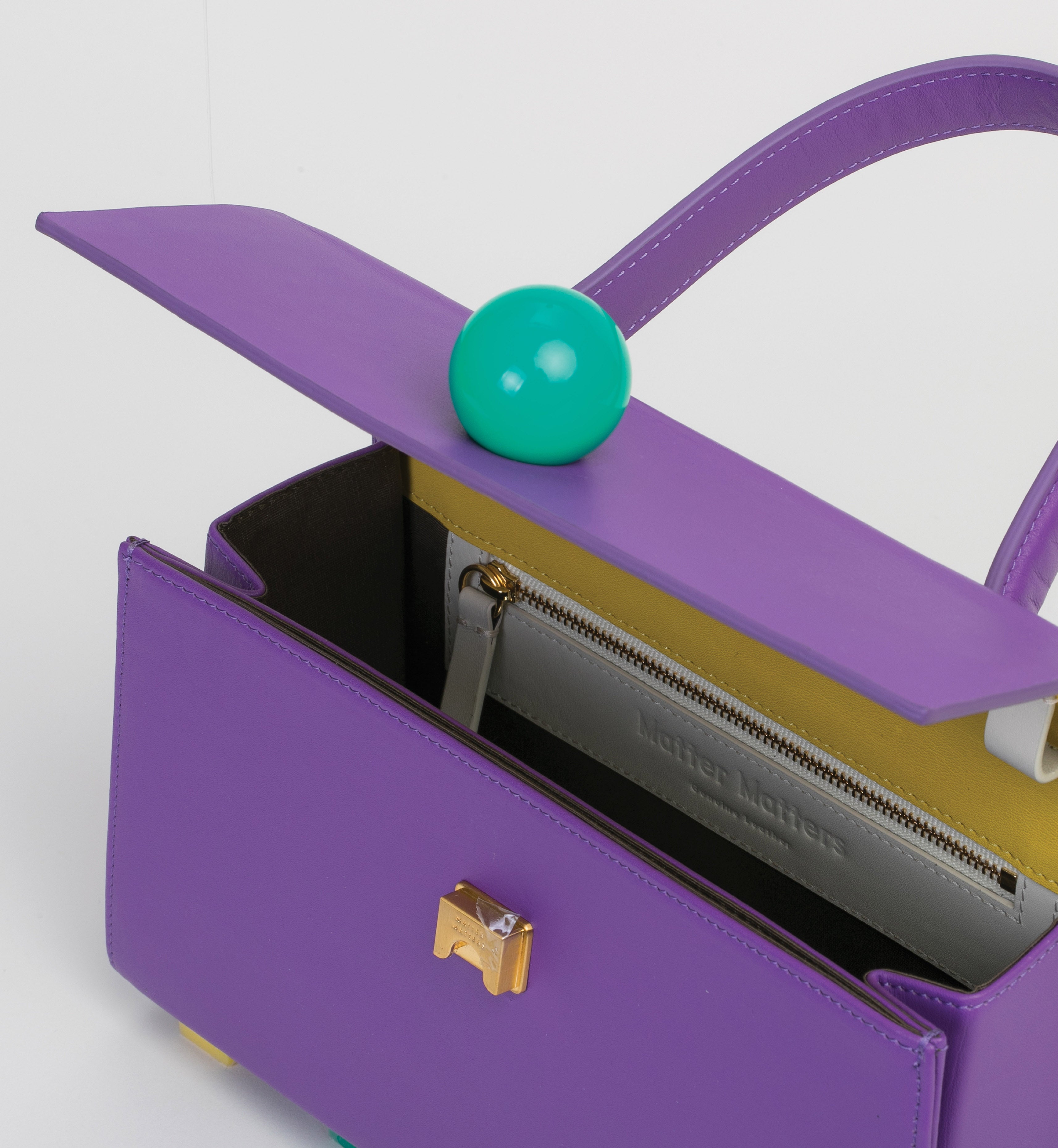 MATTER MATTERS Mini Trapezoid Satchel Bag with Strap - Purple | Garmentory