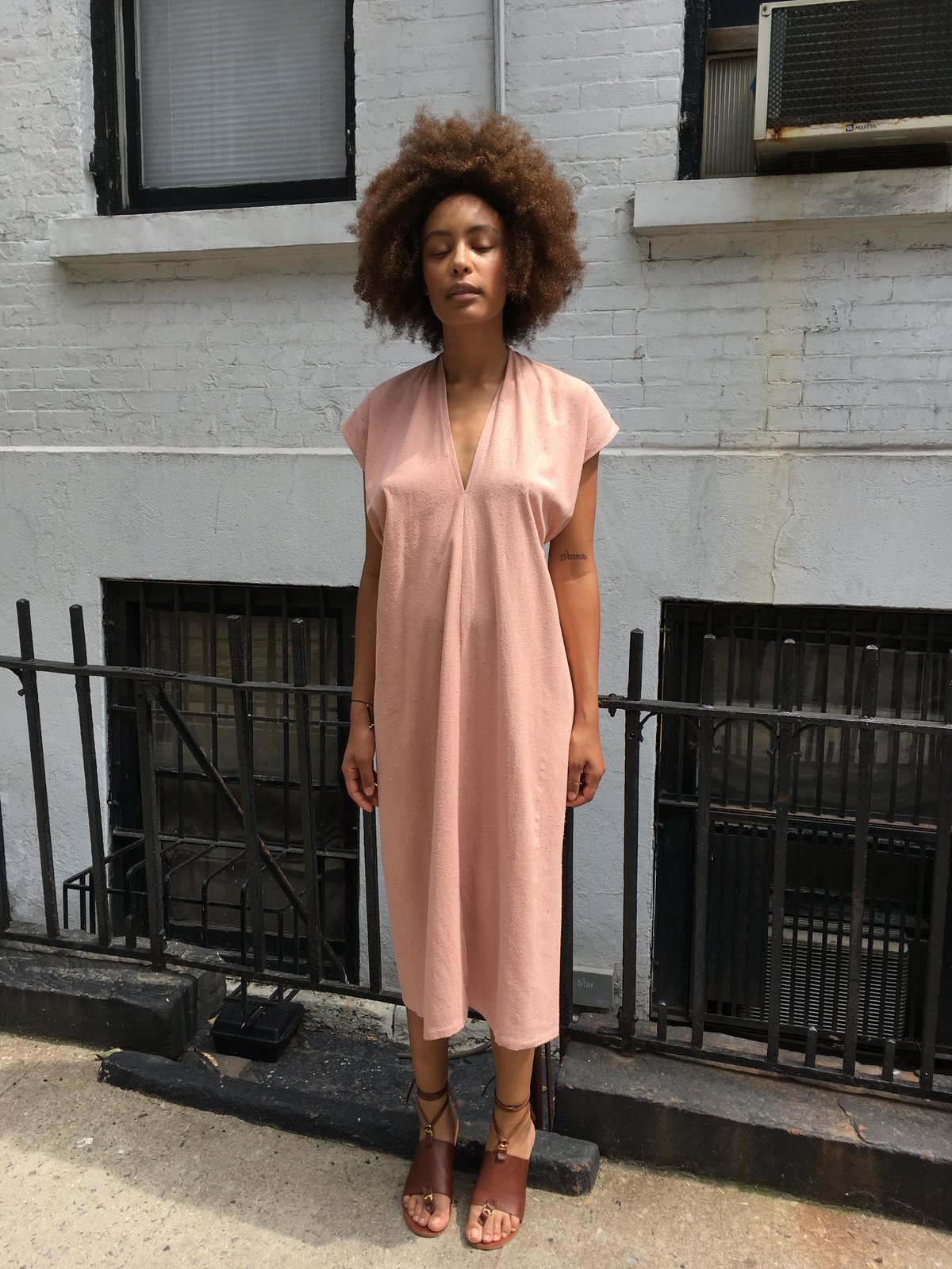 Miranda Bennett Silk Noil Knot Dress | Garmentory