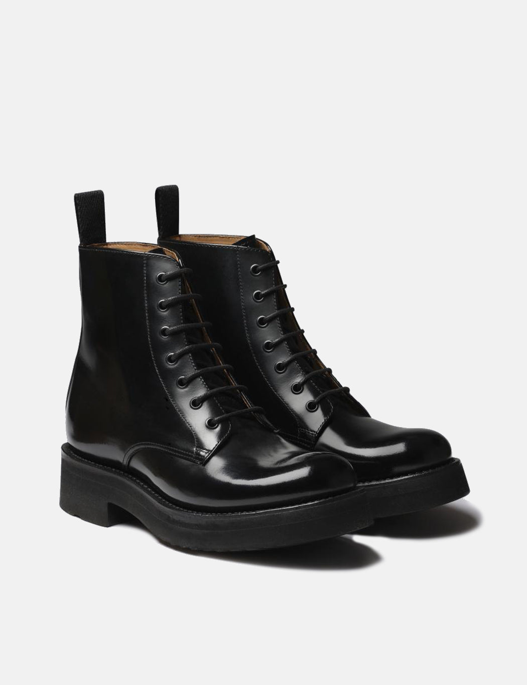 Womens Grenson Denver Boot Hi Shine Leather - Black | Garmentory