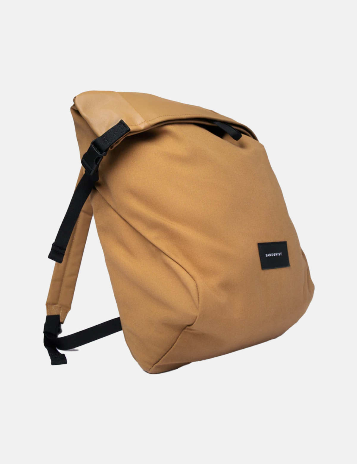 Sandqvist Alfred Polycotton Rolltop Backpack - Bronze/Black | Garmentory