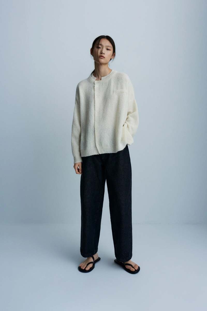 Cordera Baby Alpaca Asymmetric Cardigan - Natural | Garmentory