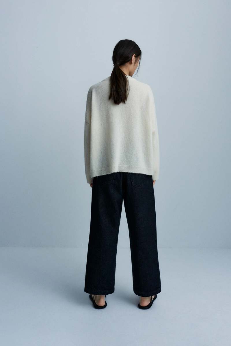 Cordera Baby Alpaca Asymmetric Cardigan - Natural | Garmentory