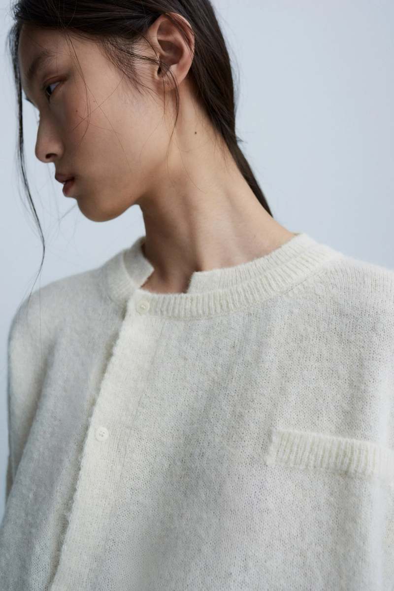 Cordera Baby Alpaca Asymmetric Cardigan - Natural | Garmentory