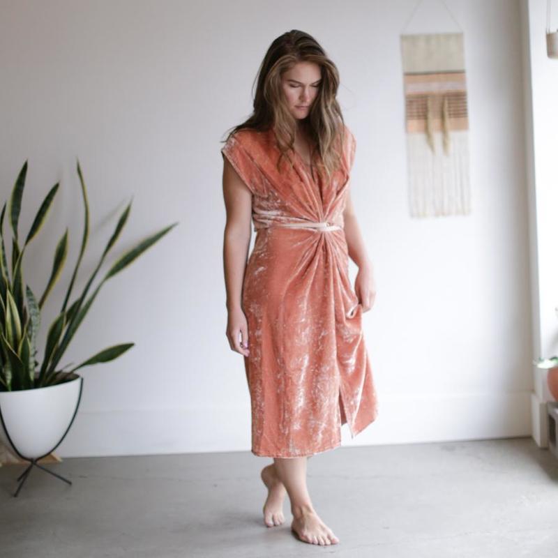 Miranda Bennett Velvet Knot Dress - Anais | Garmentory