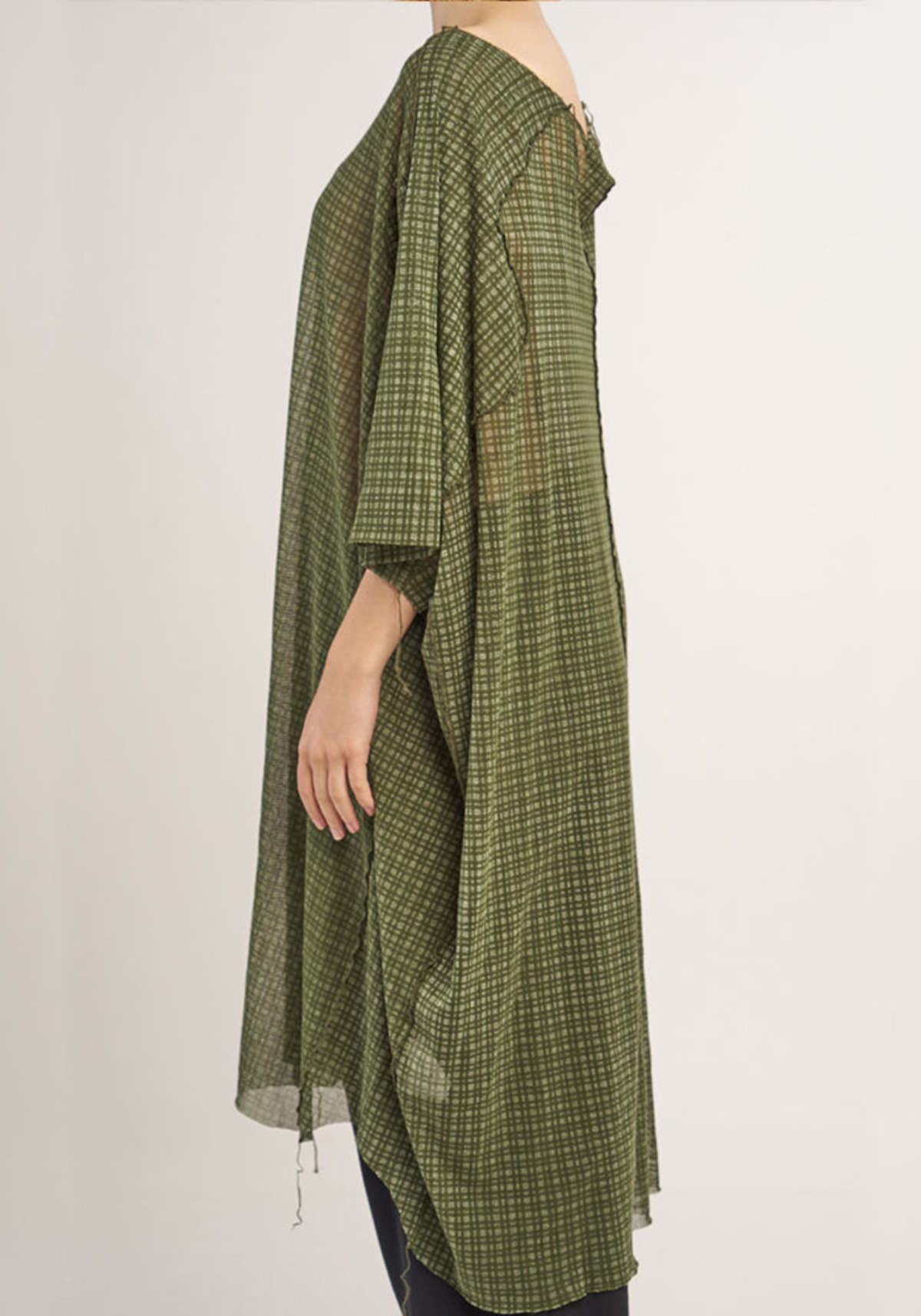 Rundholz Asymmetric Oversized Sheer Mesh Tunic in BLACK PRINT Only ...