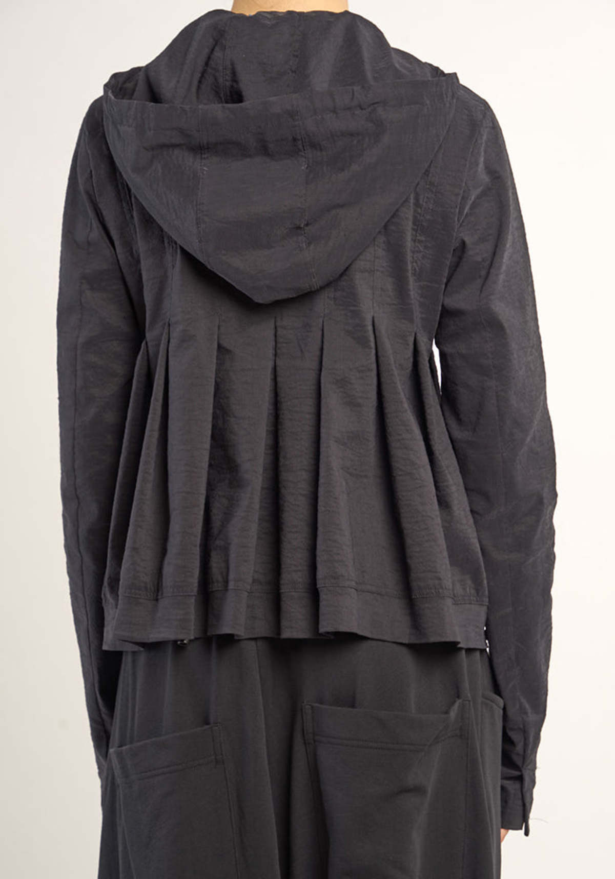 Rundholz Pleat Back Hooded Jacket in PLUM Only- Plum | Garmentory