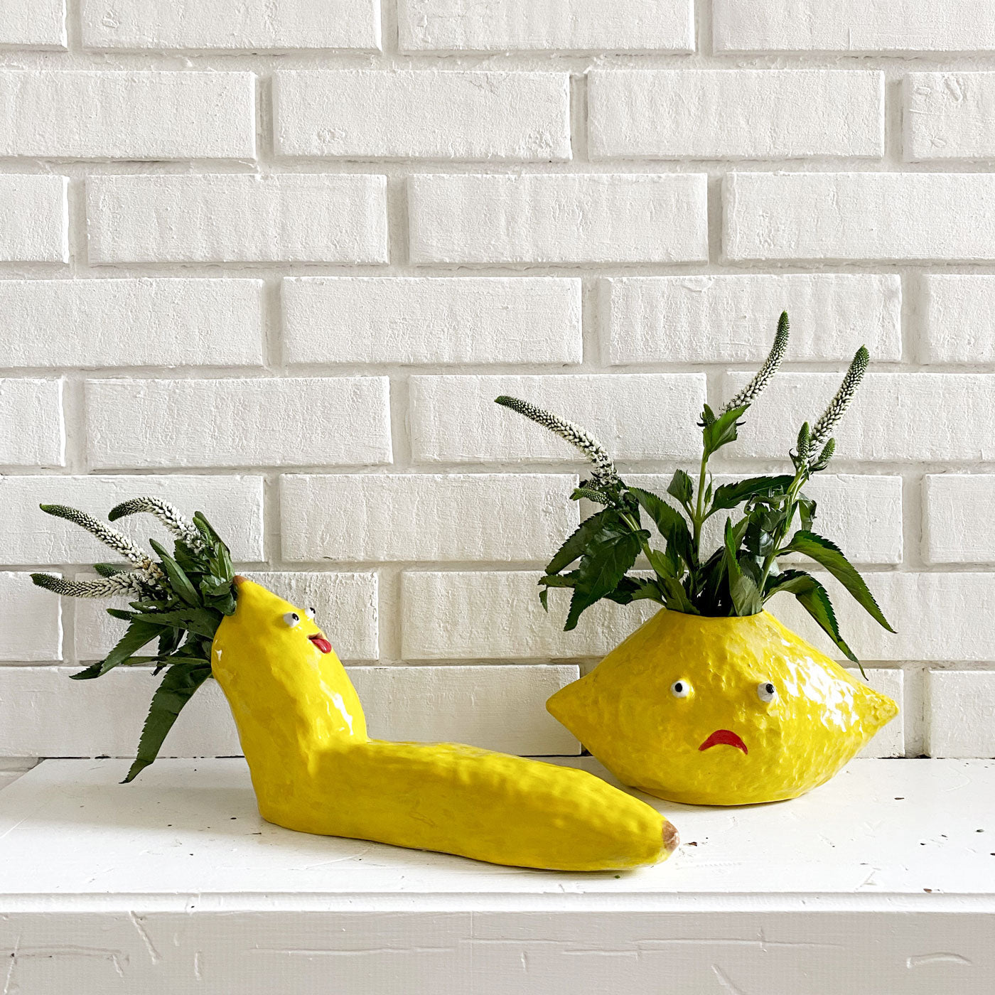 Sarah Hughes Silly Banana Vase Sculpture - yellow | Garmentory