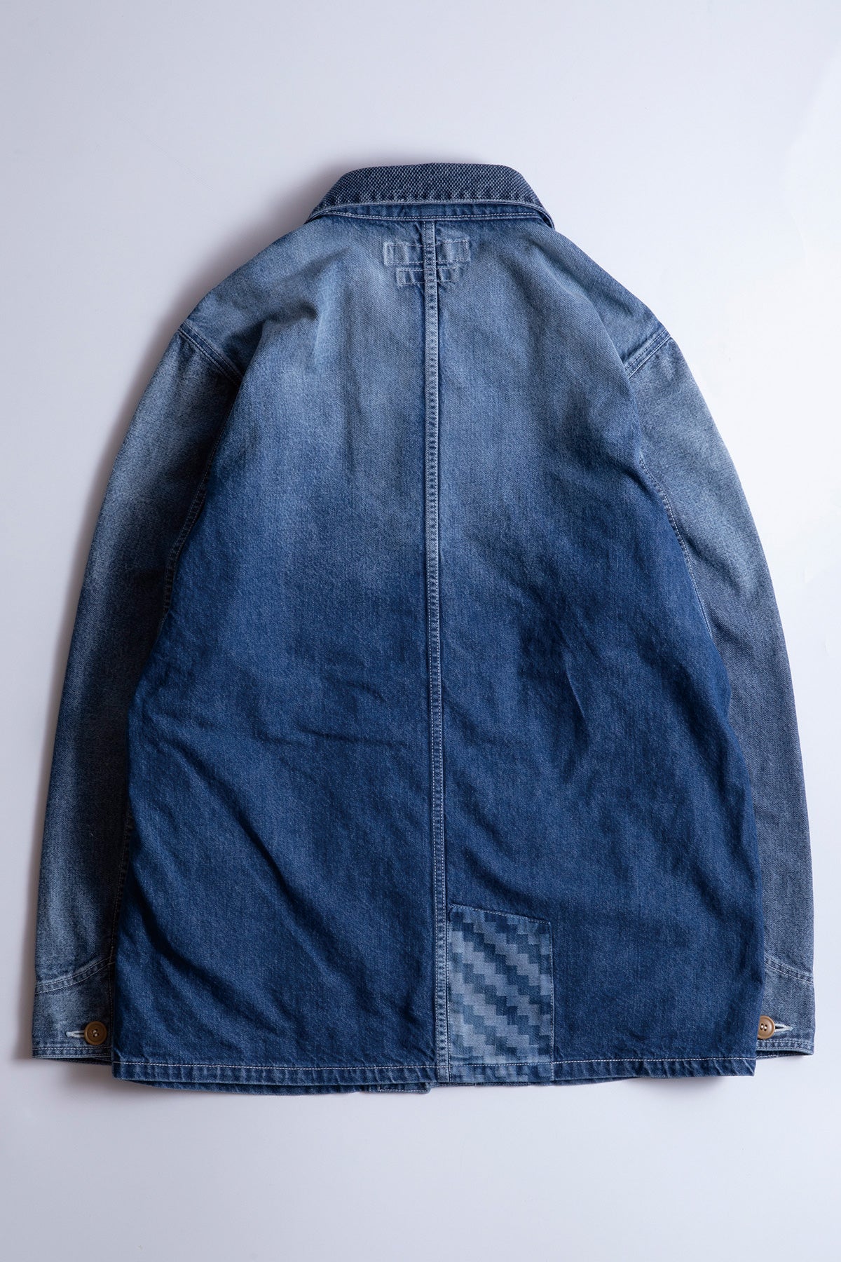 FDMTL Patchwork Coverall Jacket - 3Yr Wash Indigo | Garmentory