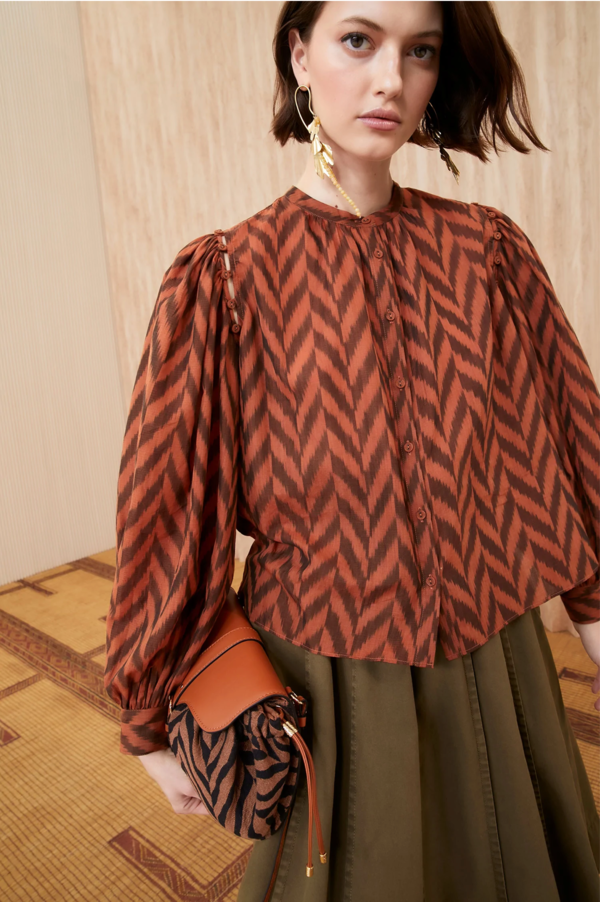 Ulla Johnson Rory Blouse - Mahogany | Garmentory