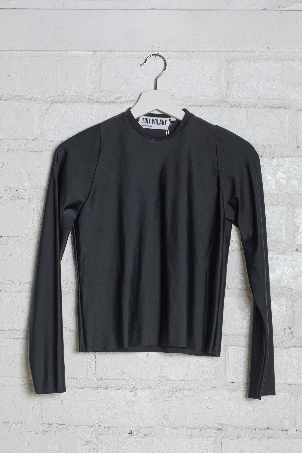 Sample Sale - Long Sleeve Spandex Shirt in Black | Garmentory
