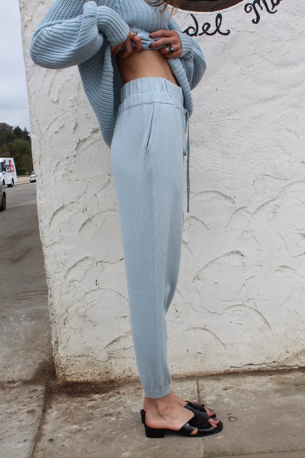 Apiece Apart Junegrass Cashmere Jogging Pant - Blue Sky | Garmentory