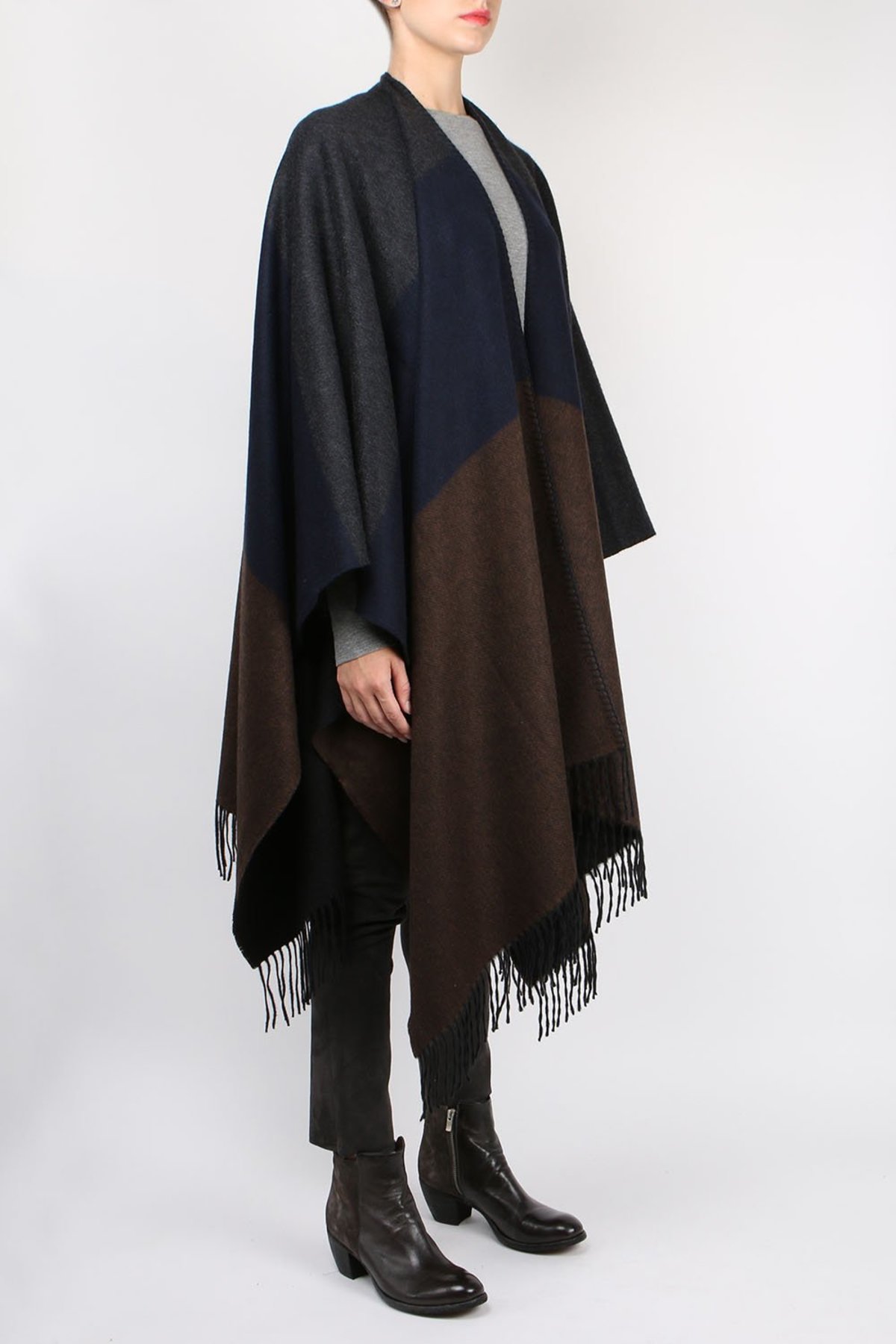 Alonpi Cashmere Whipstitch Edge Cape | Garmentory