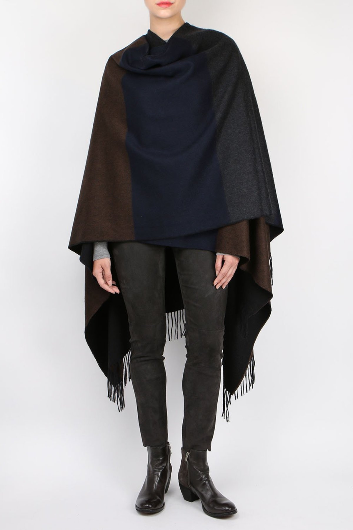 Alonpi Cashmere Whipstitch Edge Cape | Garmentory