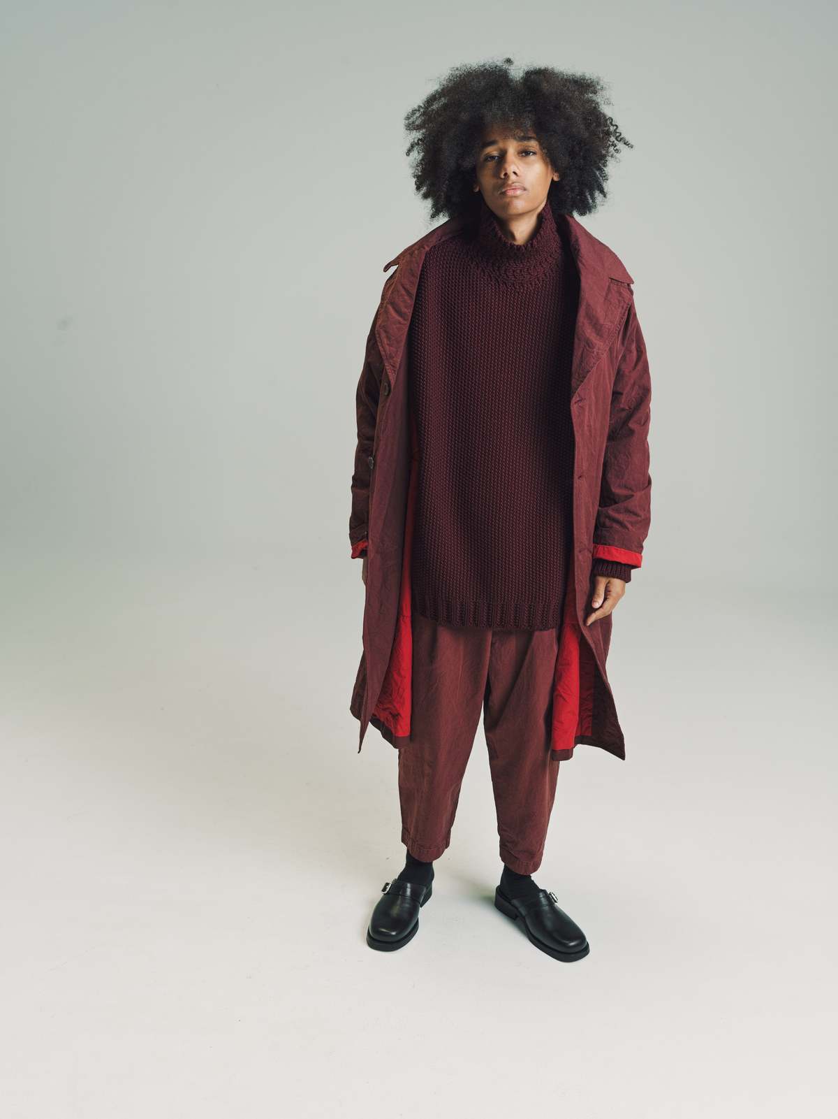 Casey Casey Wooly High Neck Jumper - Prune | Garmentory