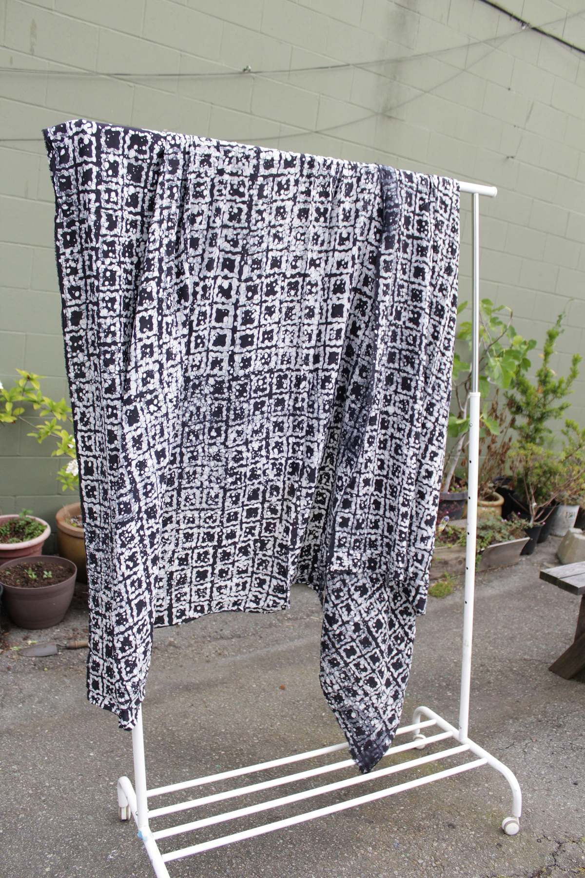 Sample Fabric - Rayon in B & W Grid | Garmentory