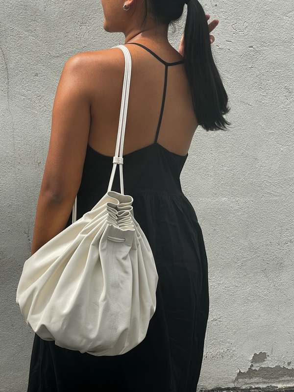 Modern Weaving Pleated Bag - Creme | Garmentory