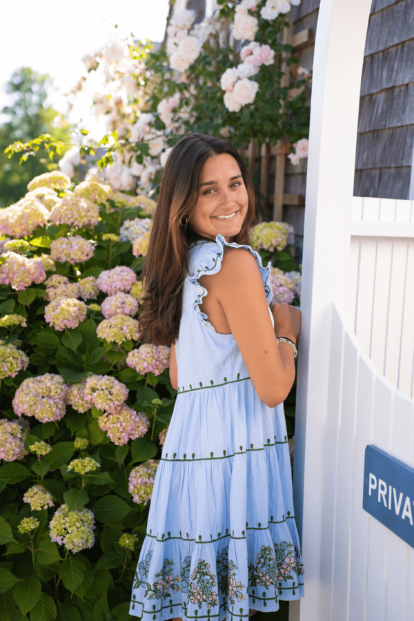 erica wilson x roller rabbit Hydrangea Pippa Dress - Sky Blue | Garmentory