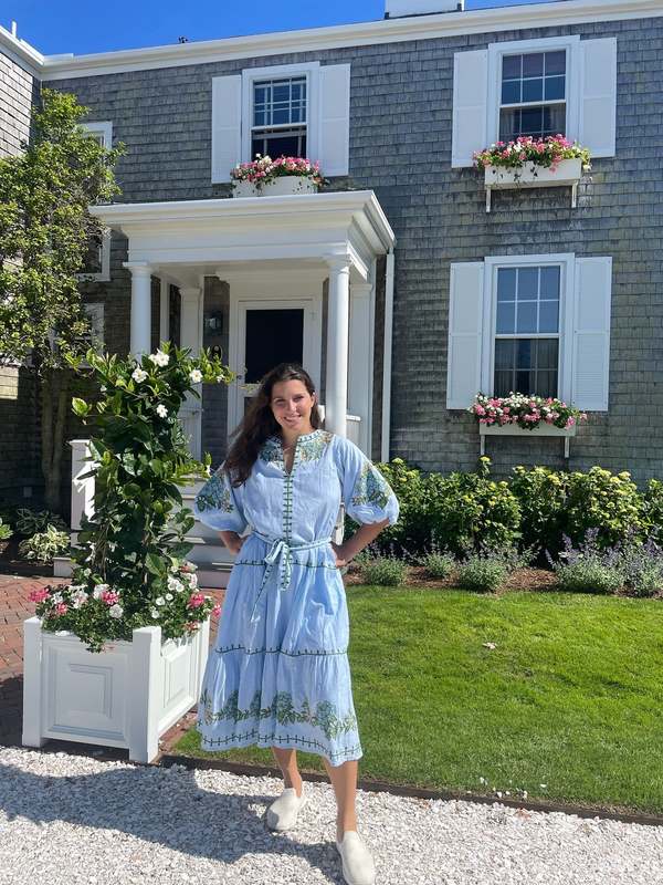 erica wilson x roller rabbit Valonia Dress - Hydrangea | Garmentory