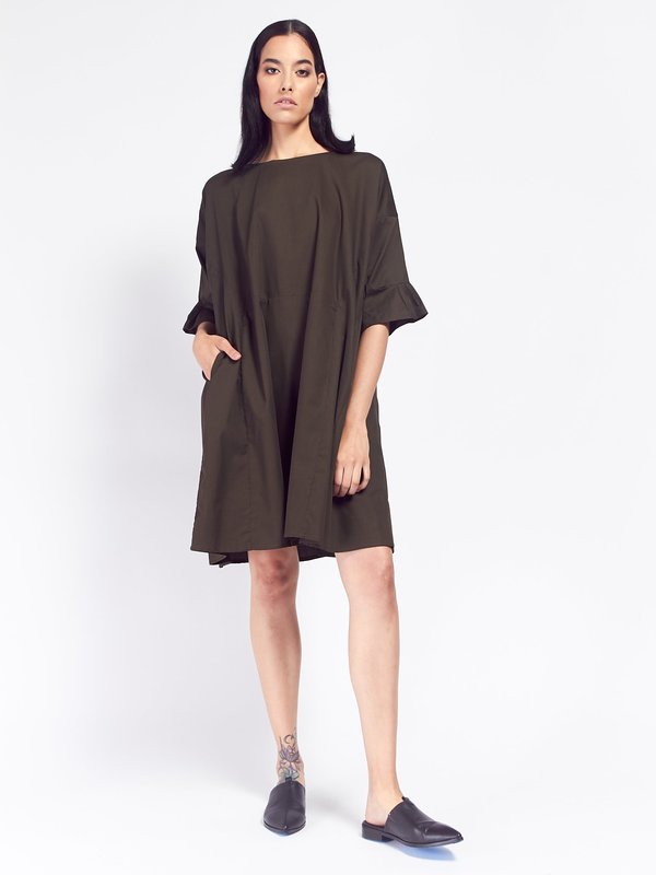 Kowtow Shutter Dress - Dark Moss | Garmentory