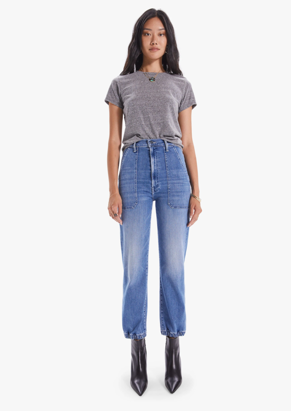 Mother Denim Wrapper Patch Springy Ankle - We The Animals | Garmentory