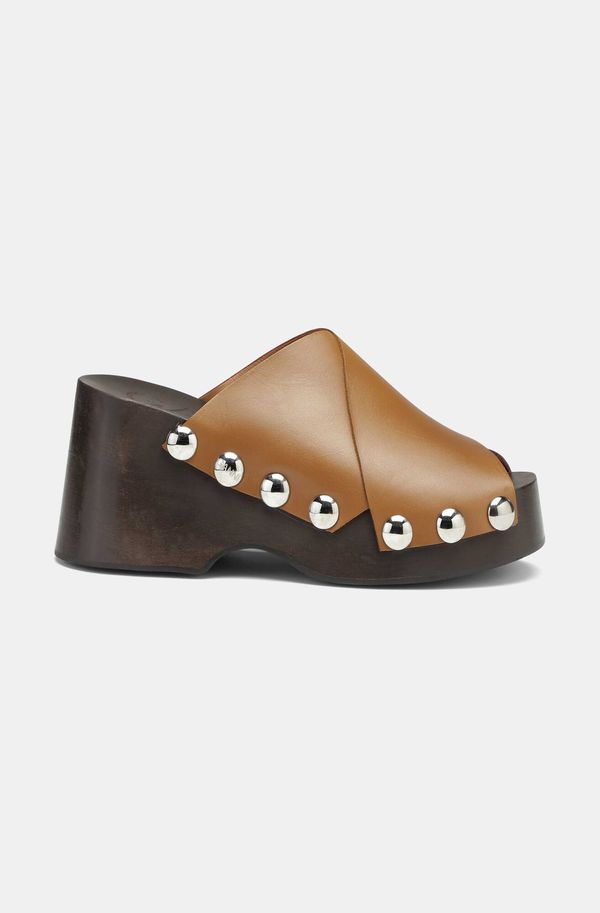 Ganni Wedge Clogs - Tigers Eye | Garmentory