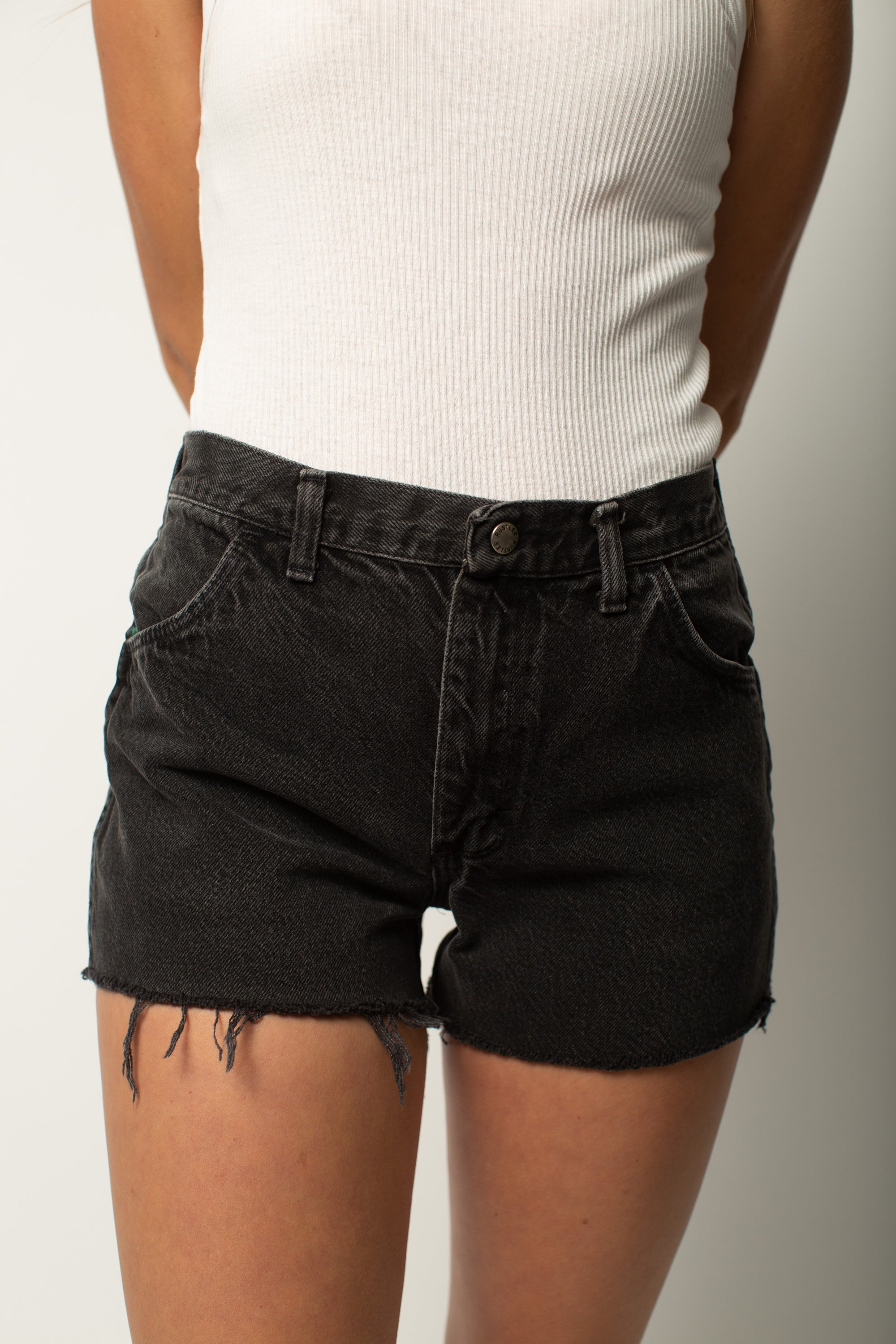 Black Denim Cut-Offs | Garmentory