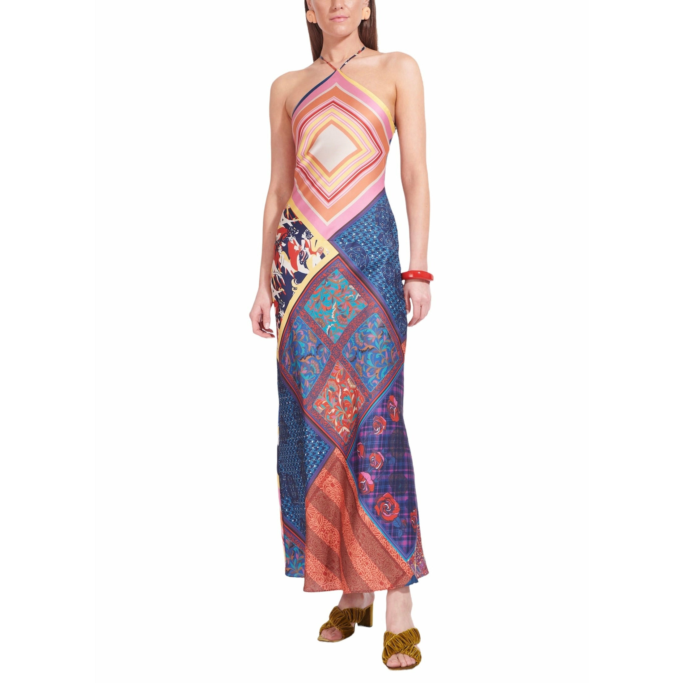 Staud Cubism Dress - Patchwork Foulard | Garmentory