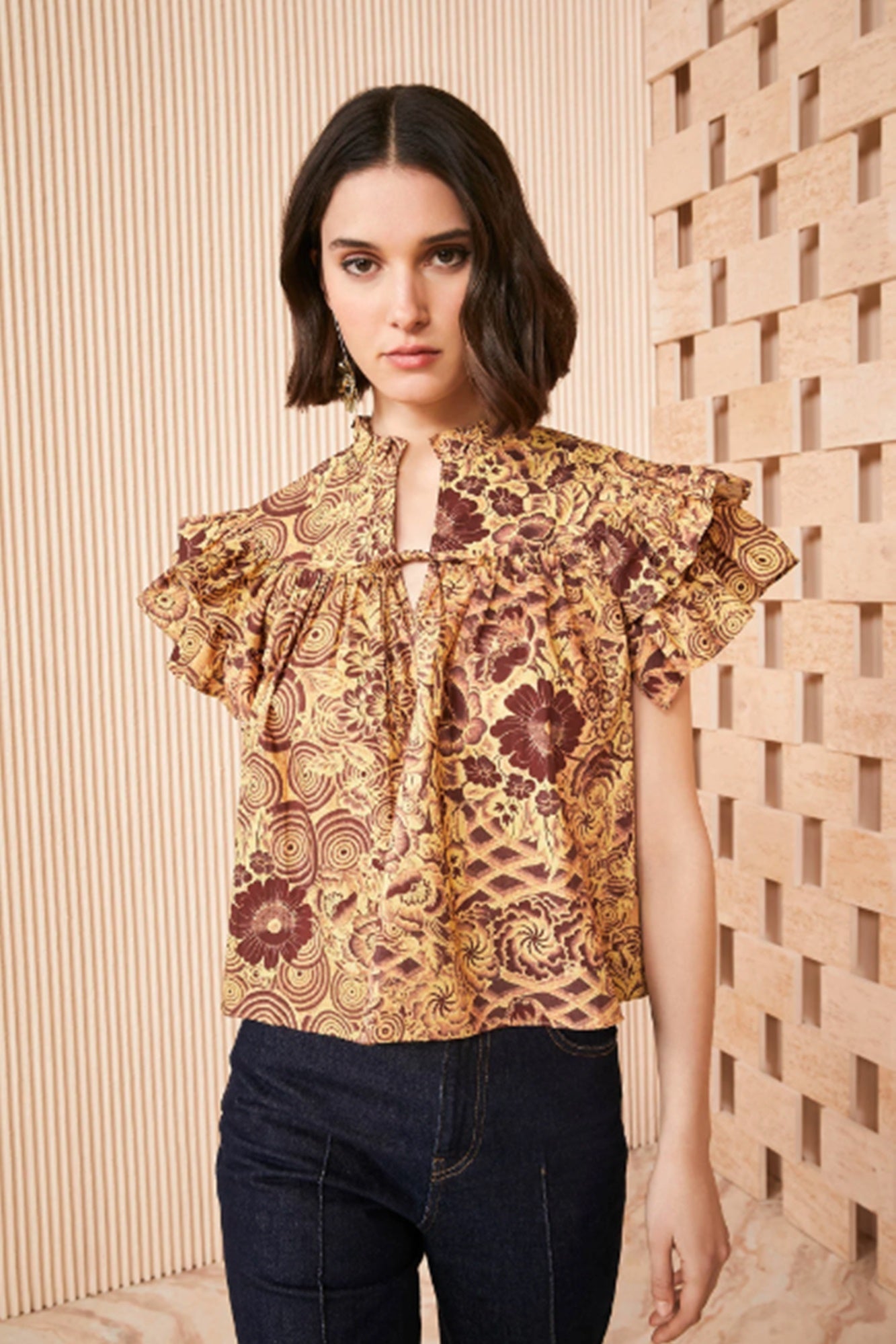 Ulla Johnson Letty Top - Amber | Garmentory