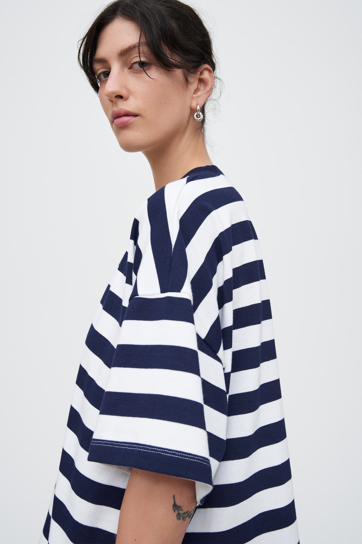 Kowtow Oversized Boxy Tee - Navy/White Stripe | Garmentory