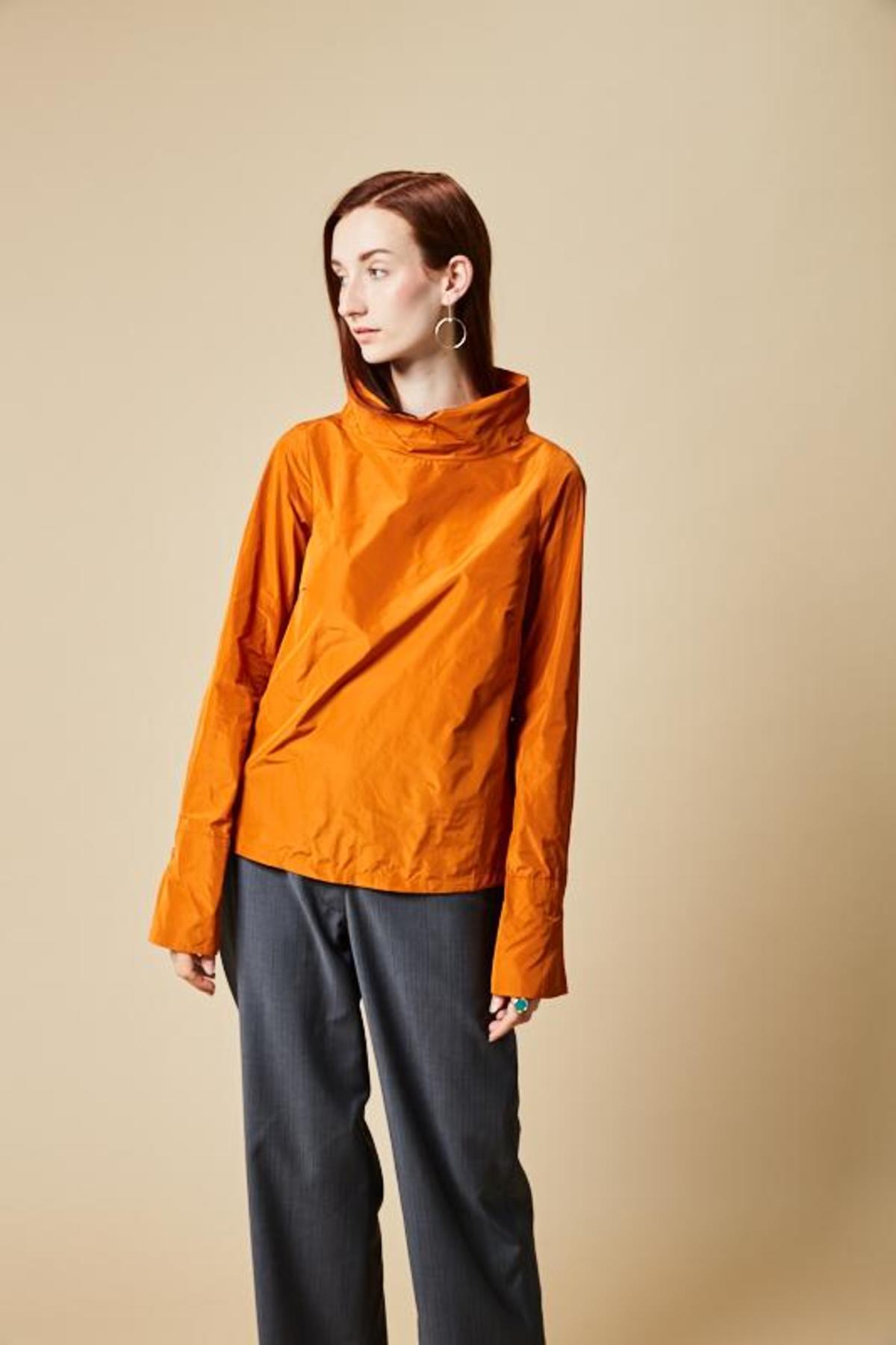 Hudson Funnel Neck Long Sleeve Blouse | Garmentory