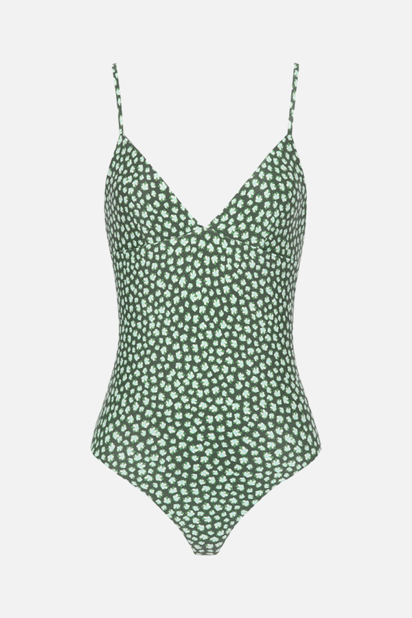 Matteau Plunge Maillot One Piece - Emerald Wildflower | Garmentory