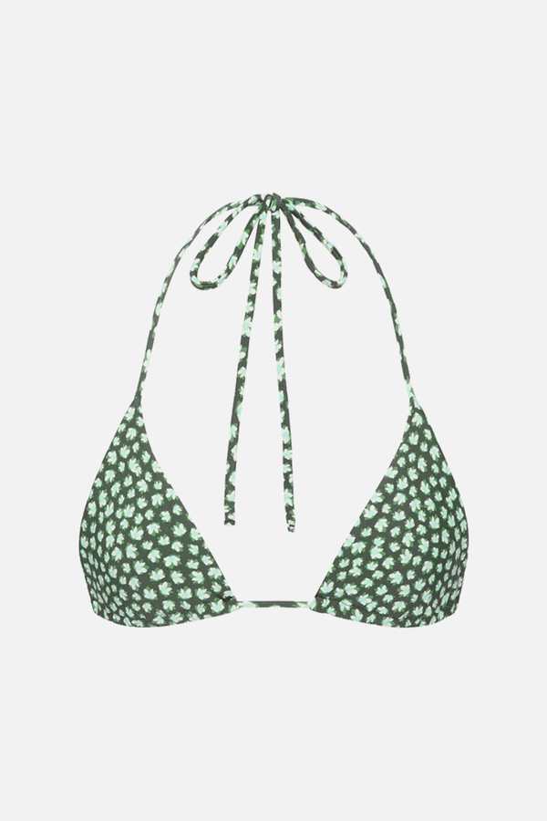 Matteau String Triangle Top - Emerald Wildflower | Garmentory