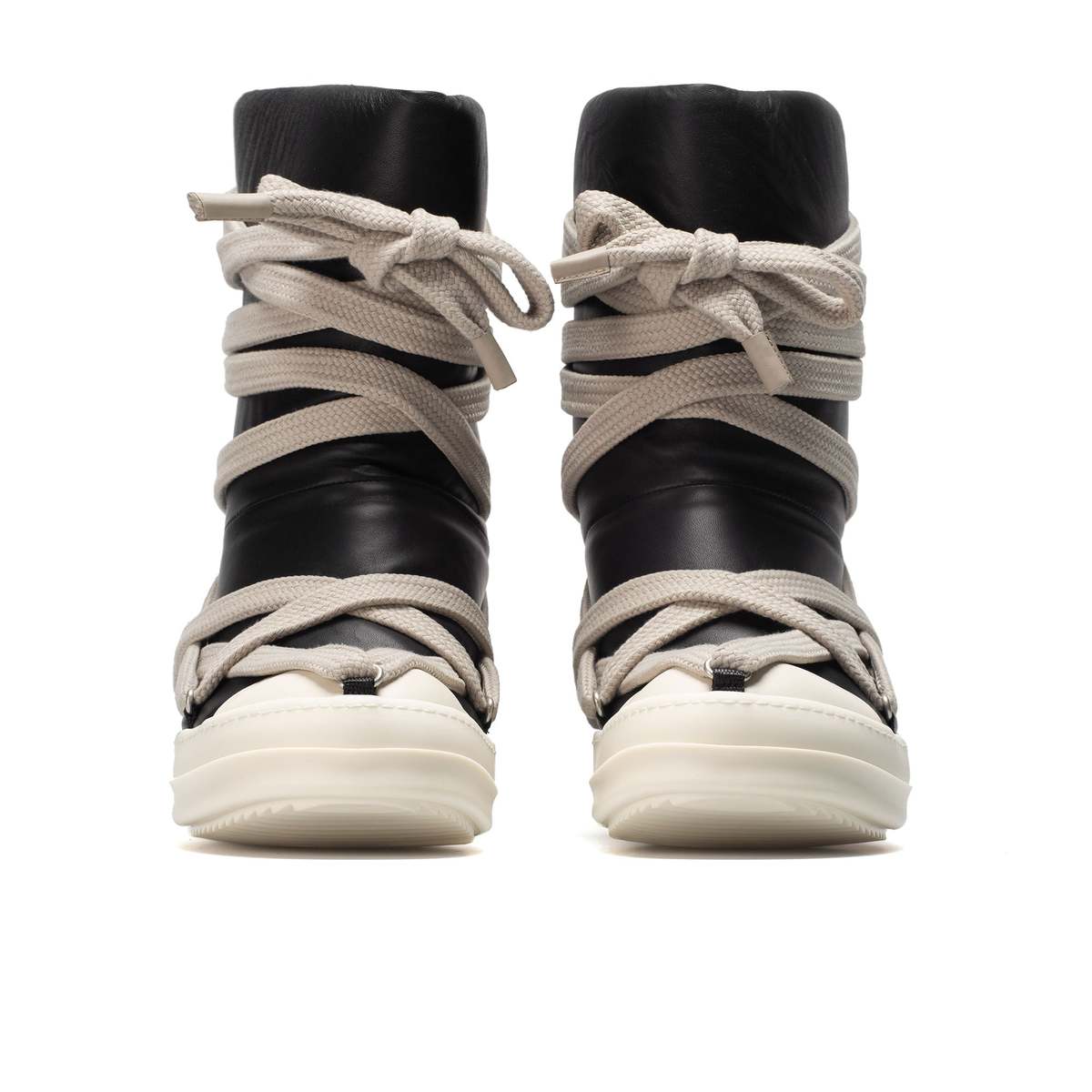 Rick Owens Jumbo Puffer Megalaced Boots - Black | Garmentory