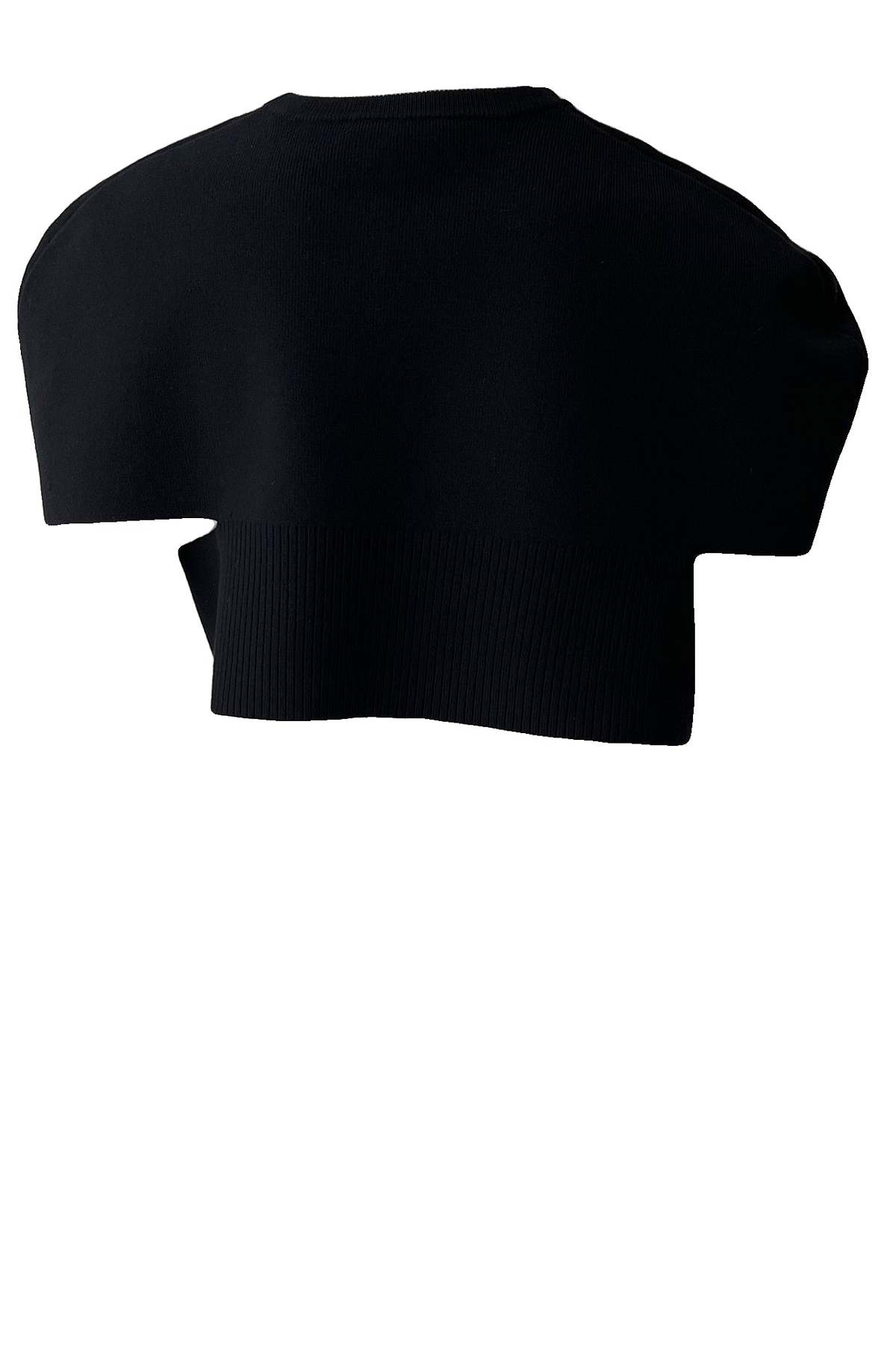 Tibi Sculpted Wool Cutout Cape Sweater - Black | Garmentory