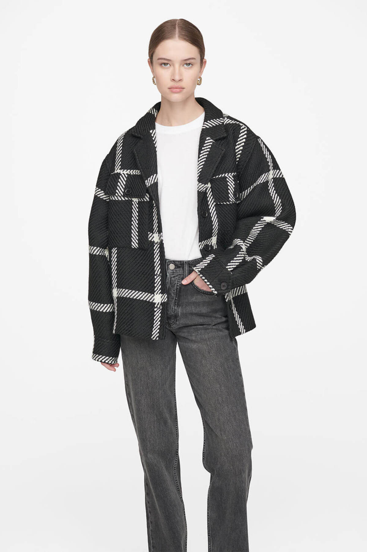 Anine Bing Flynn Jacket - Black Check | Garmentory