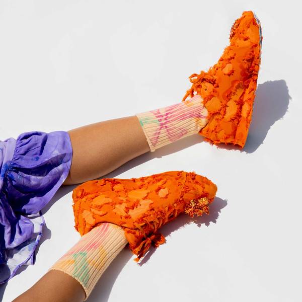 Collina Strada Reebok Eyelash with Sequin Toe Charm - Orange | Garmentory