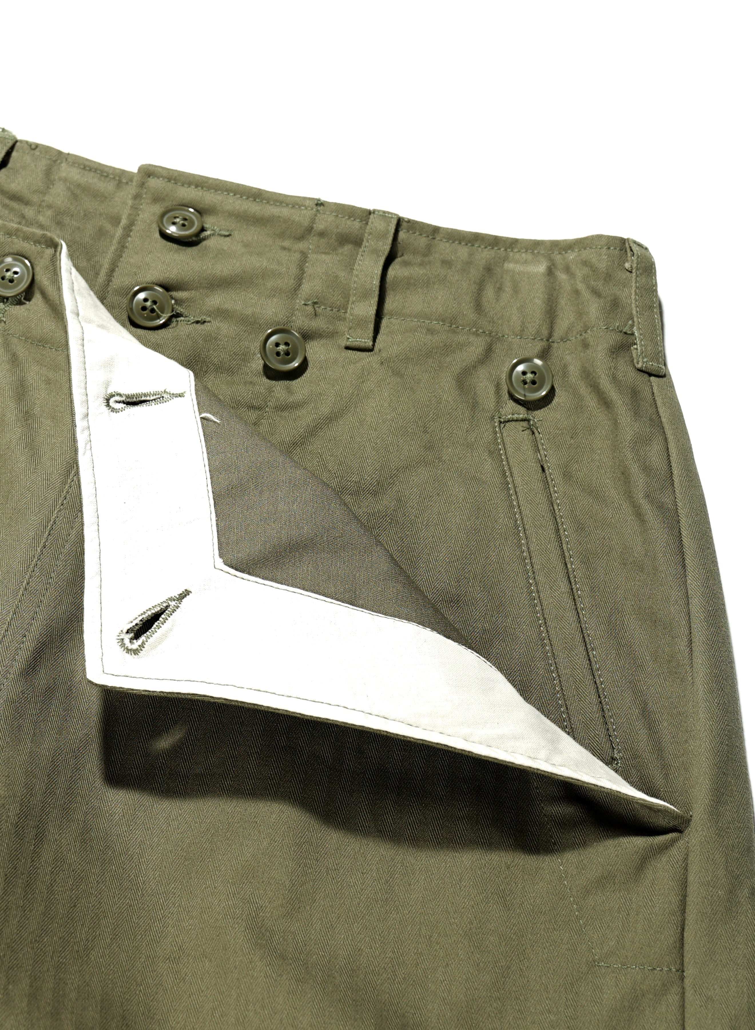 Engineered Garments Cotton Herringbone Twill Sailor Pant - Olive ...