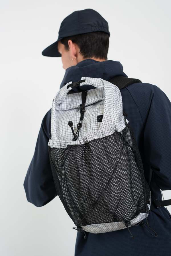 CAYL Gaya Roll Top Backpack - B-Grid Mesh White | Garmentory