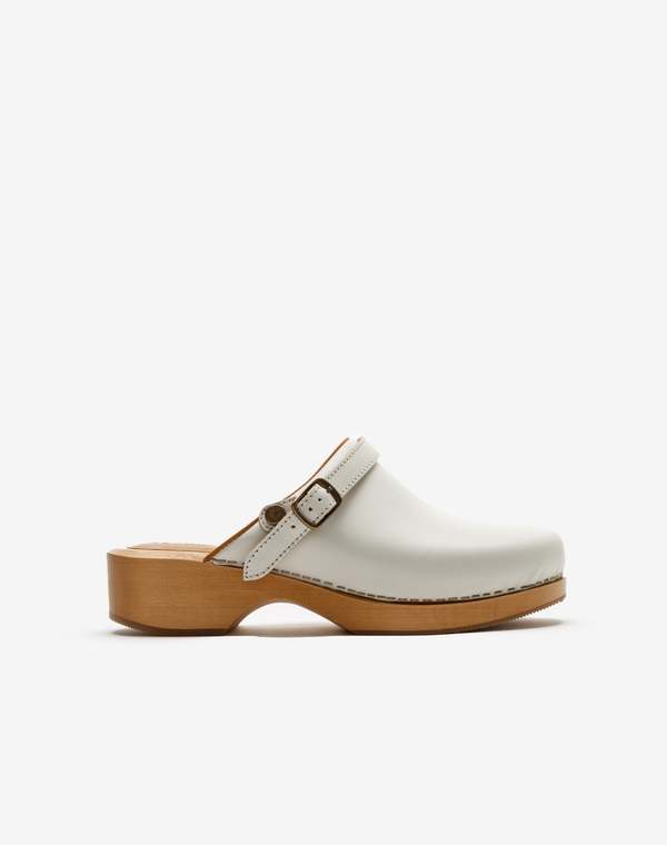 RE/DONE 70s Classic Clog - Off White Leather | Garmentory
