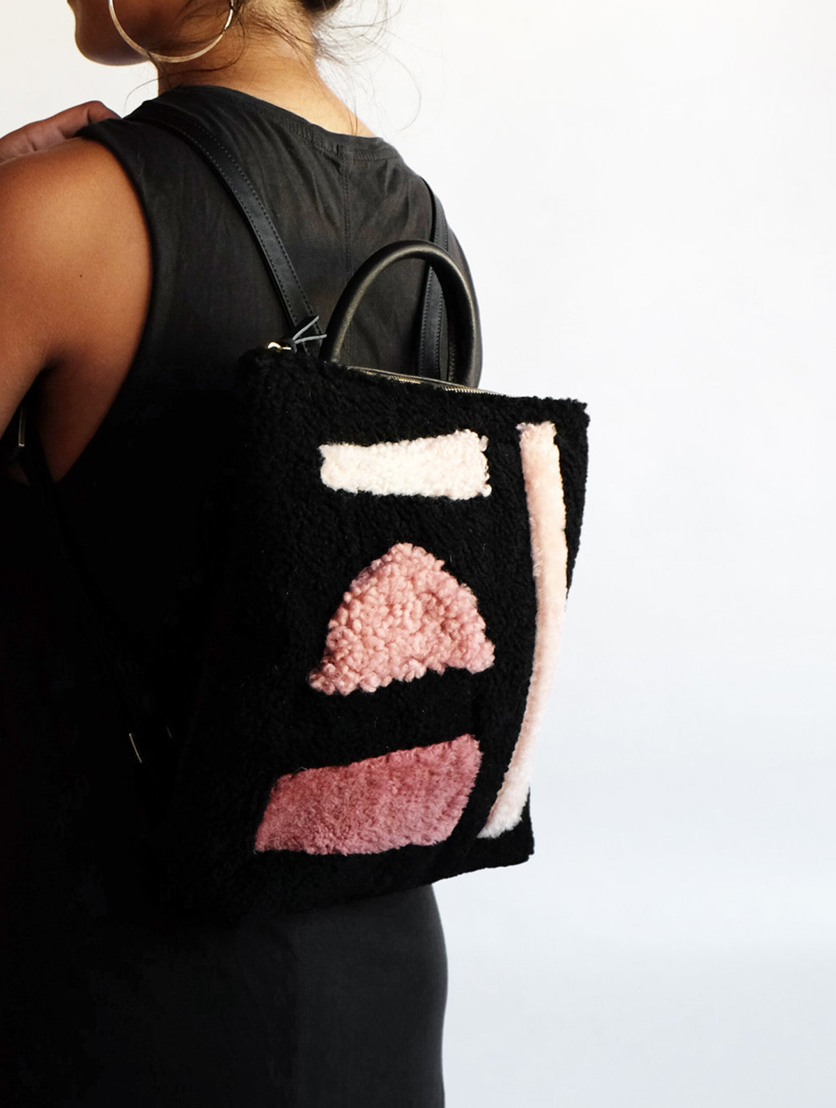 Primecut SHEEPSKIN BACKPACK PATCHWORK TRIANGLES | Garmentory