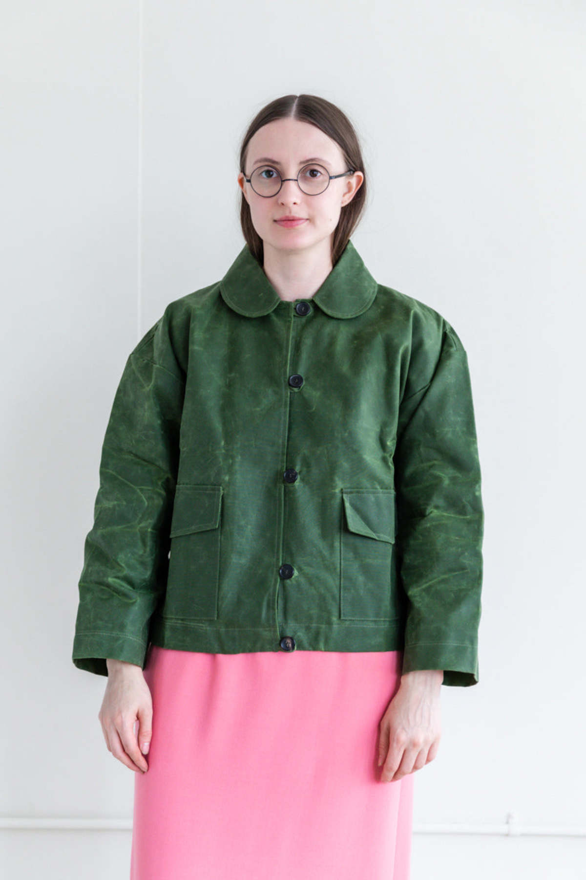CAWLEY STUDIO NANCY WAXED OILSKIN JACKET - GRASS | Garmentory
