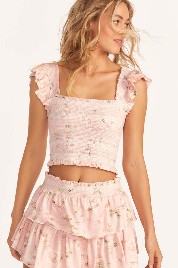 LoveShackFancy Dallen Top - Ballet Pink | Garmentory