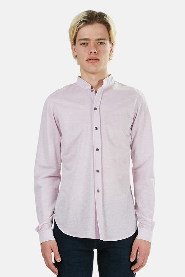 Blue&Cream Mandarin Button Down - Pink | Garmentory