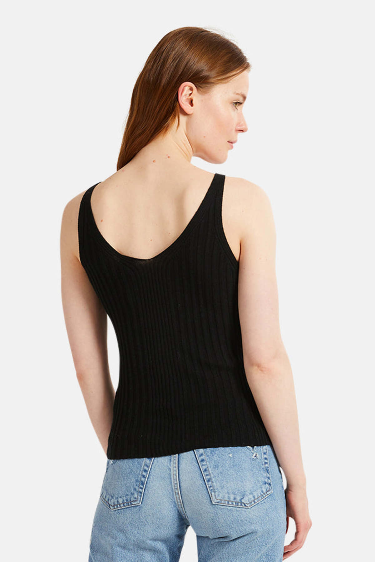 Naadam Ribbed Cashmere Tank - Black | Garmentory