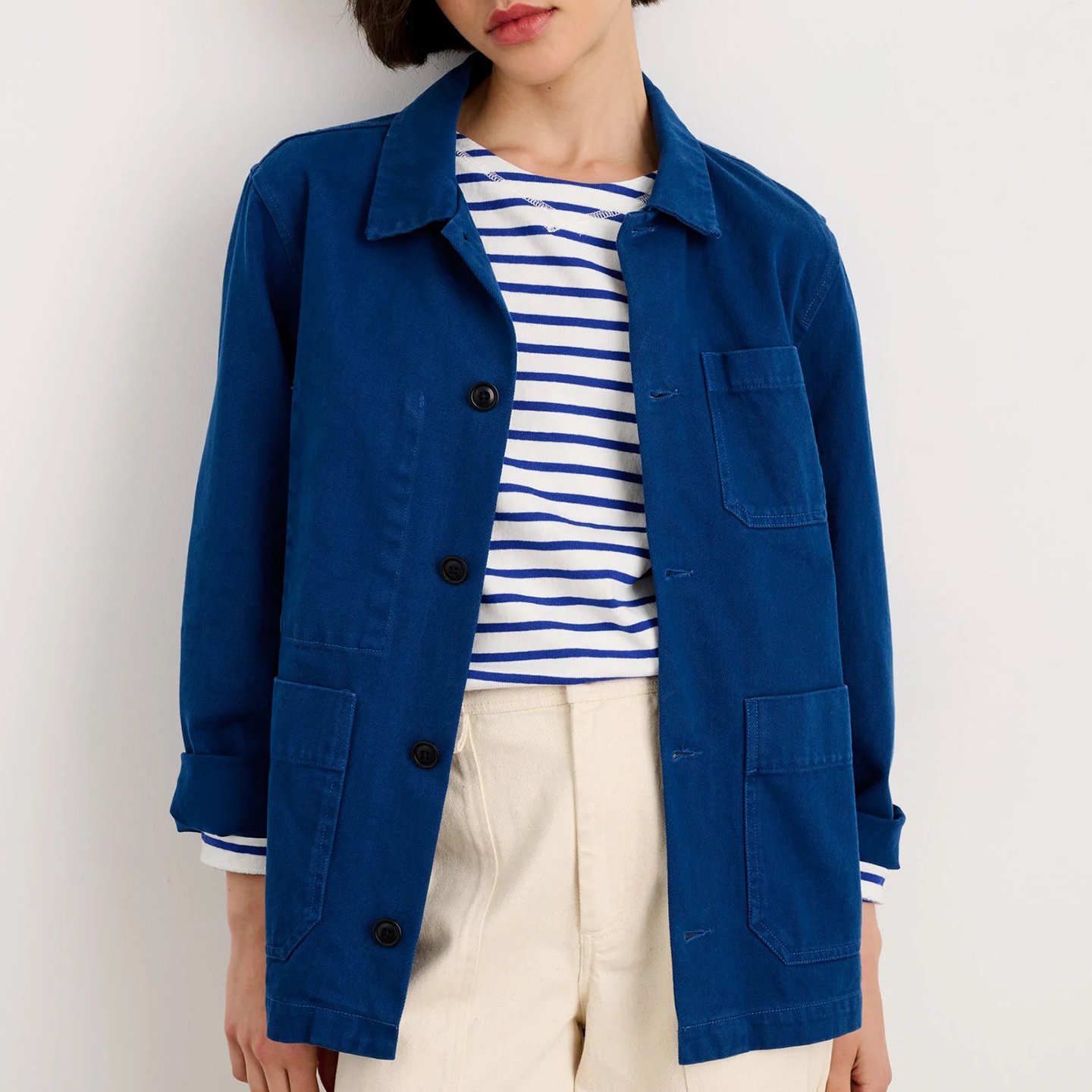 Alex Mill Britt Recycled Denim Work Jacket - Cobalt | Garmentory